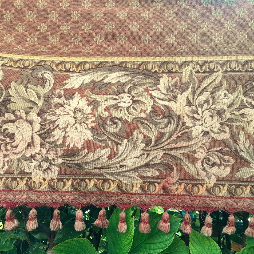 Antique FRENCH Valance Pelmet, BROCADE Tapestry Floral Motif ...