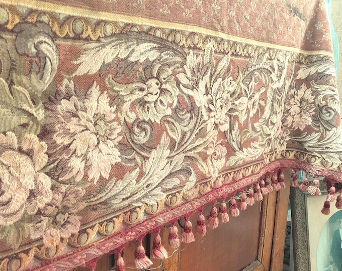 Antique FRENCH Valance Pelmet, BROCADE Tapestry Floral Motif ...