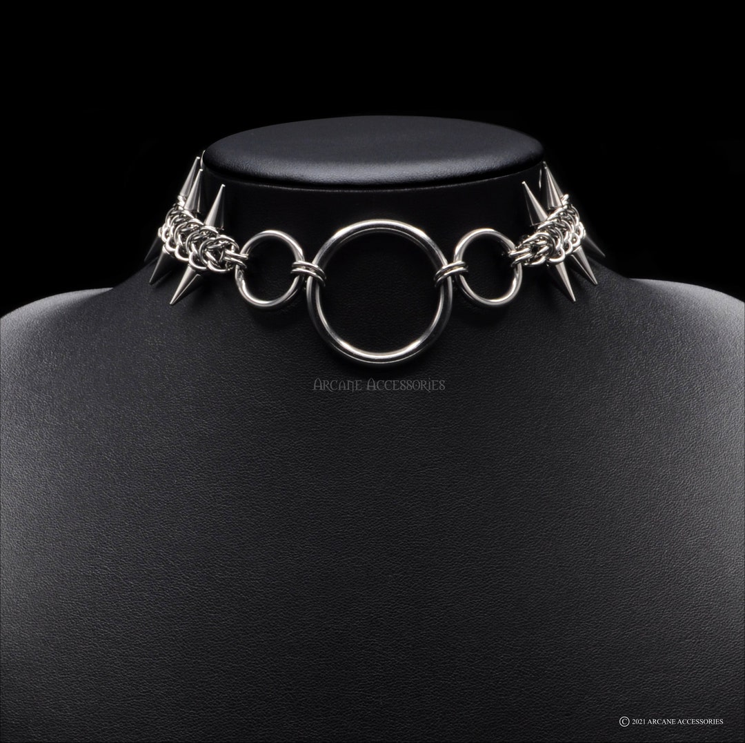 Elven Spiked Choker - Handcrafted Stainless Steel Chainmail Choker - Etsy