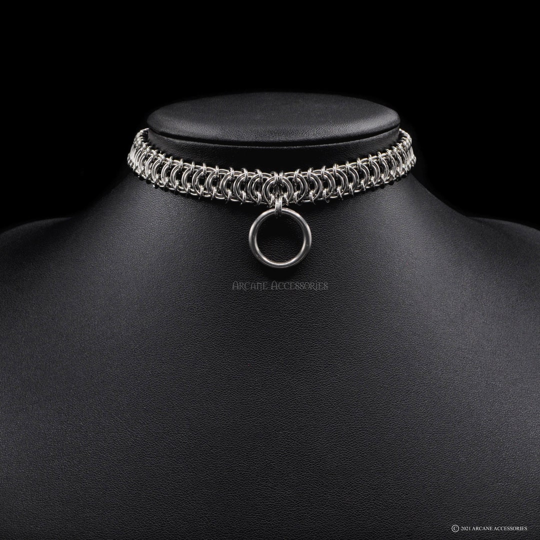 Vertebrae (S) O-ring Choker | Chainmail Choker | Stainless Steel - Etsy