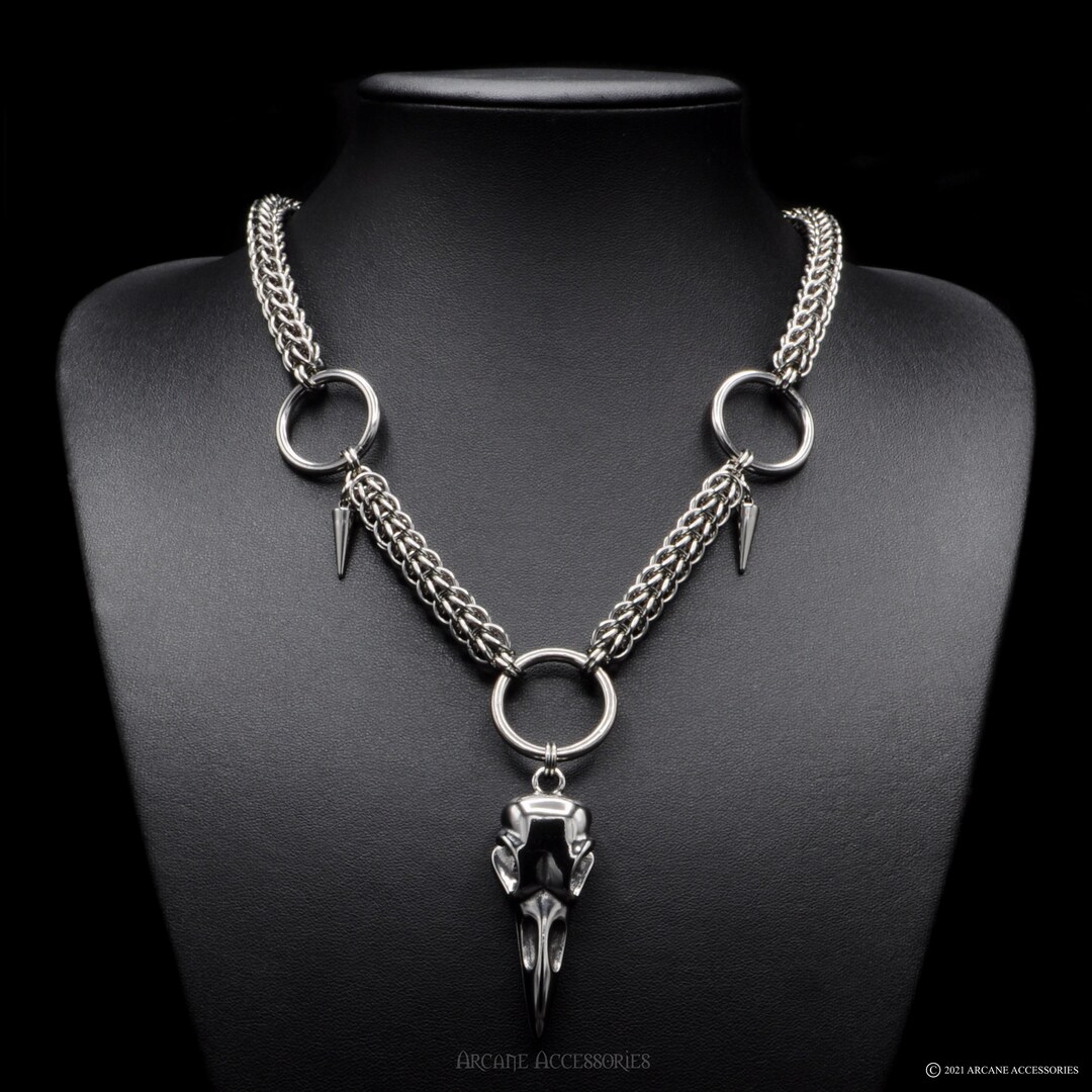 Full Persian Raven Memento Necklace | Chainmail Necklace | Stainless ...
