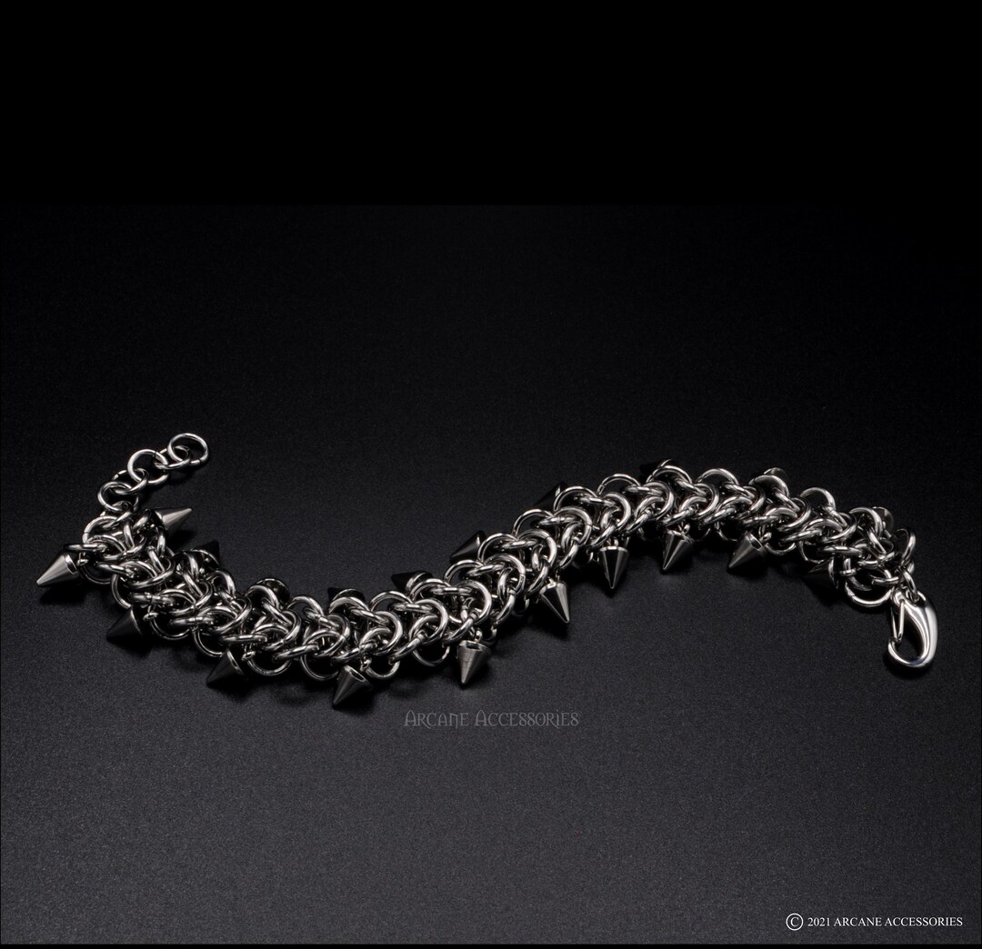 Elven Spiked | Chainmail Bracelet | Stainless Steel - Etsy