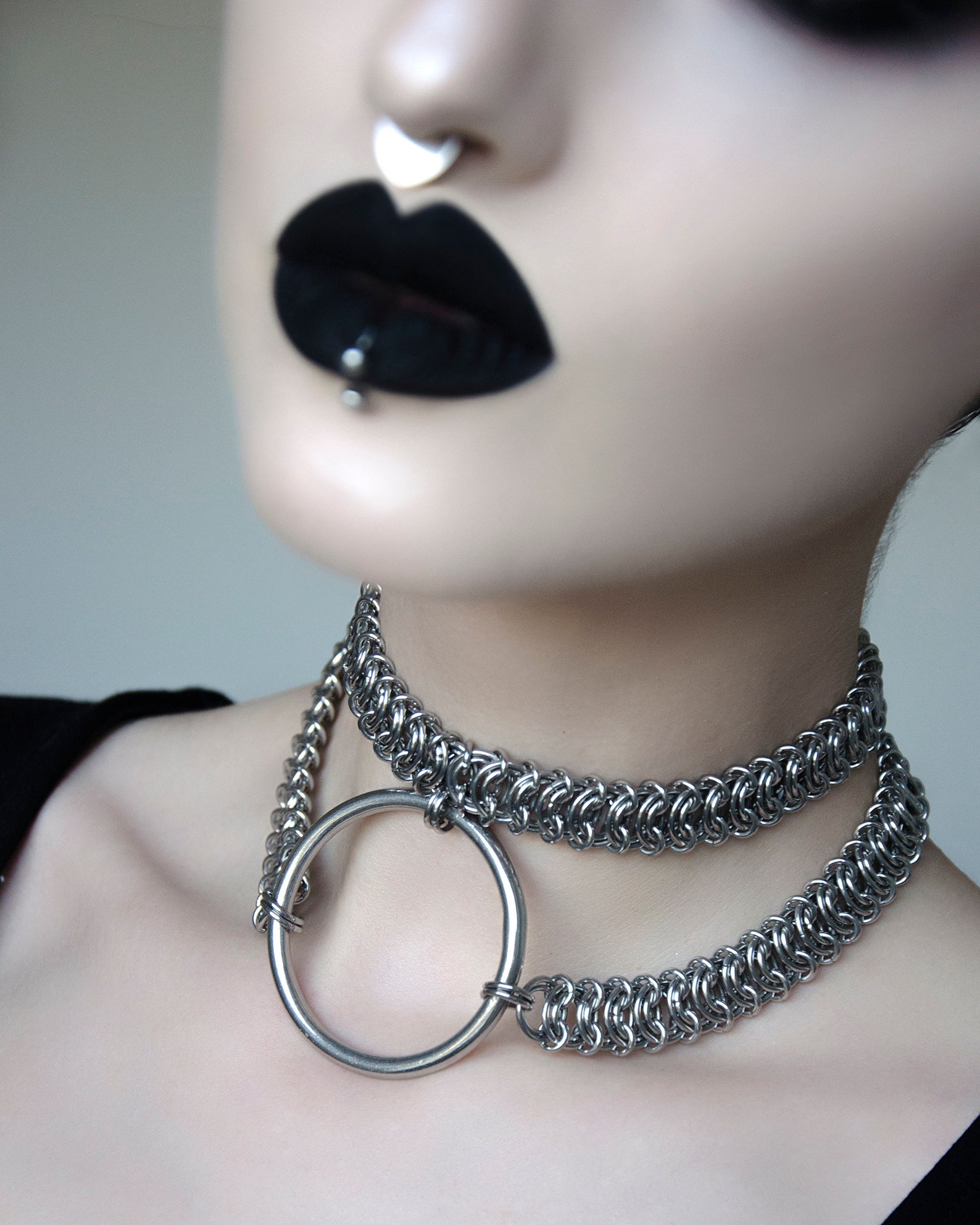 Vertebrae O'ring Choker Chainmail Choker Stainless - Etsy