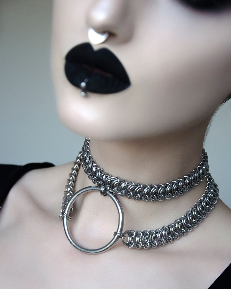 Vertebrae O'ring Choker Chainmail Choker Stainless - Etsy
