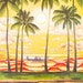 HAWAII TRAVEL POSTER Fly Hawaiian Airlines Vintage Travel Poster, Surf ...