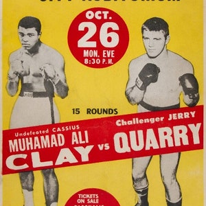 1970 MUHAMMAD ALI Vs. Jerry Quarry Fight Poster Cassius Clay Print ...