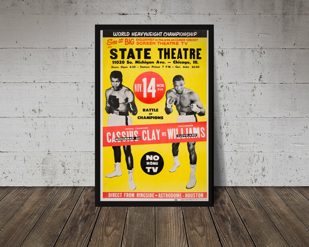 1966 MUHAMMAD ALI Vs. Cleveland Williams Fight Poster Cassius Clay ...