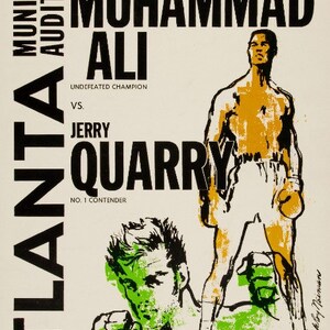 1970 MUHAMMAD ALI Vs. Jerry Quarry Fight Poster Cassius Clay Print ...