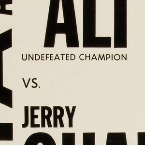 1970 MUHAMMAD ALI Vs. Jerry Quarry Fight Poster Cassius Clay Print ...