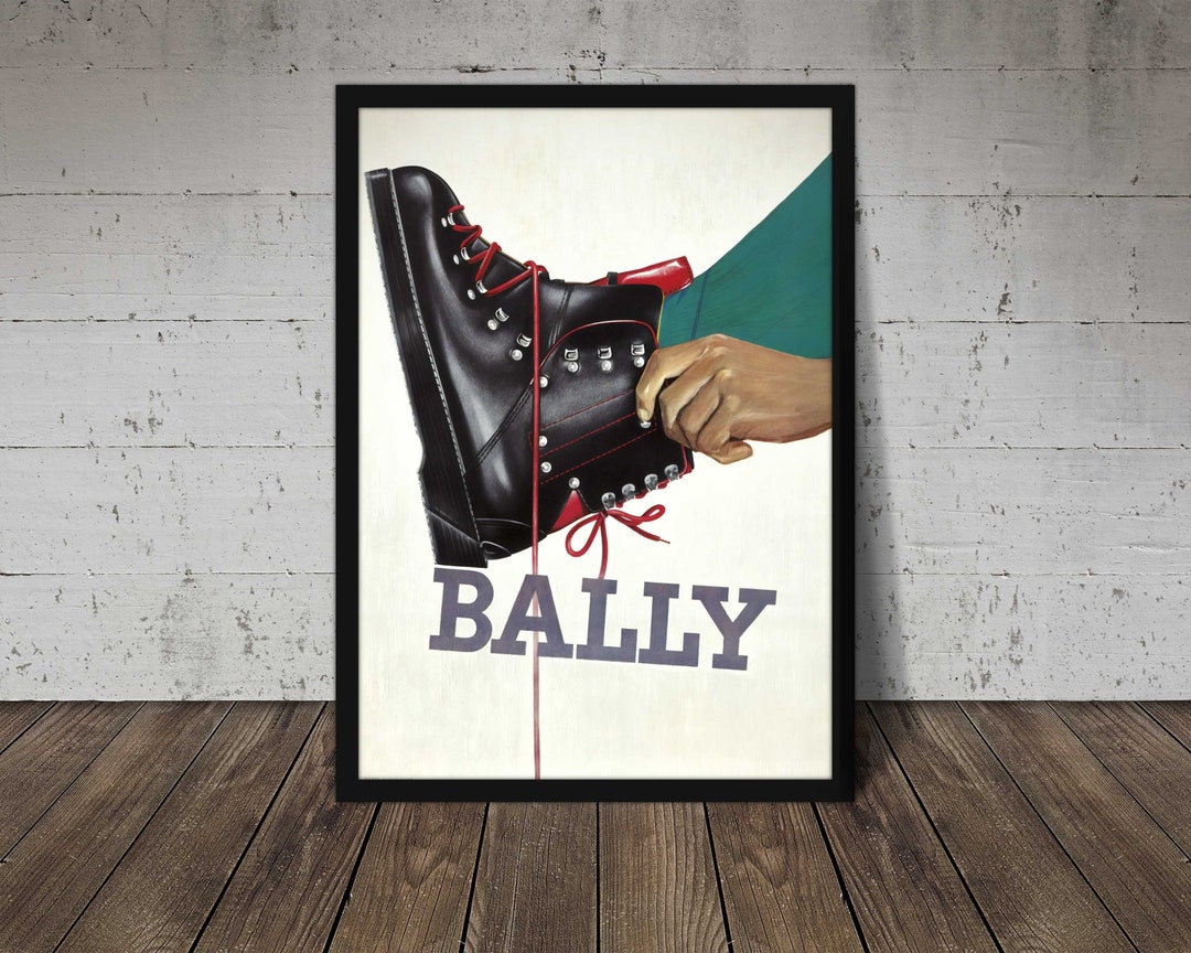 Vintage BALLY SKI BOOT Print Vintage Ski Art, Ski Home Decor, Antique ...