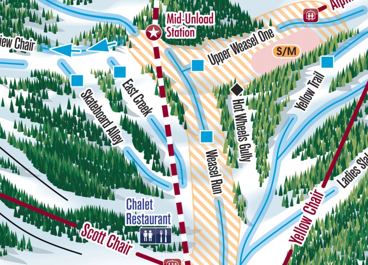 2021 ALPINE MEADOWS Ski Trail Map Ski Home Decor Ski Lodge | Etsy