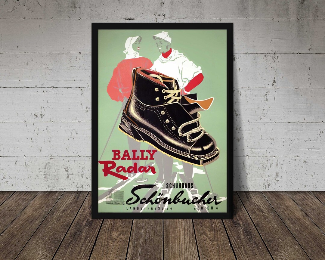 1953 BALLY SKI BOOT Print Vintage Ski Art Ski Home Decor - Etsy