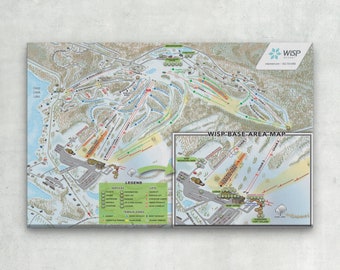 2023 WISP RESORT Ski Trail Map Ski Home Decor, Ski Lodge Wall Decor ...
