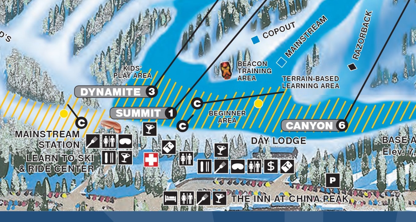 2021 CHINA PEAK MOUNTAIN Resort Ski Trail Map Ski Home | Etsy
