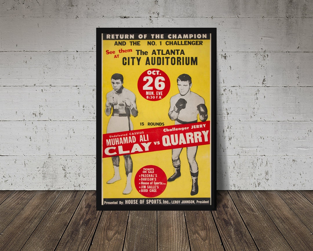 1970 MUHAMMAD ALI Vs. Jerry Quarry Fight Poster Cassius Clay Print ...