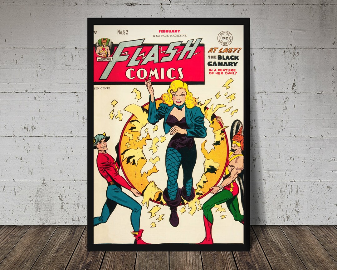 1948 FLASH COMICS 92 Comic Book Cover Print Comic Book Art, Superhero ...