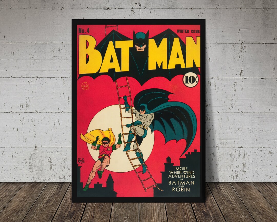 1940 BATMAN 4 Comic Book Cover Print Comic Book Art, Superhero Print ...