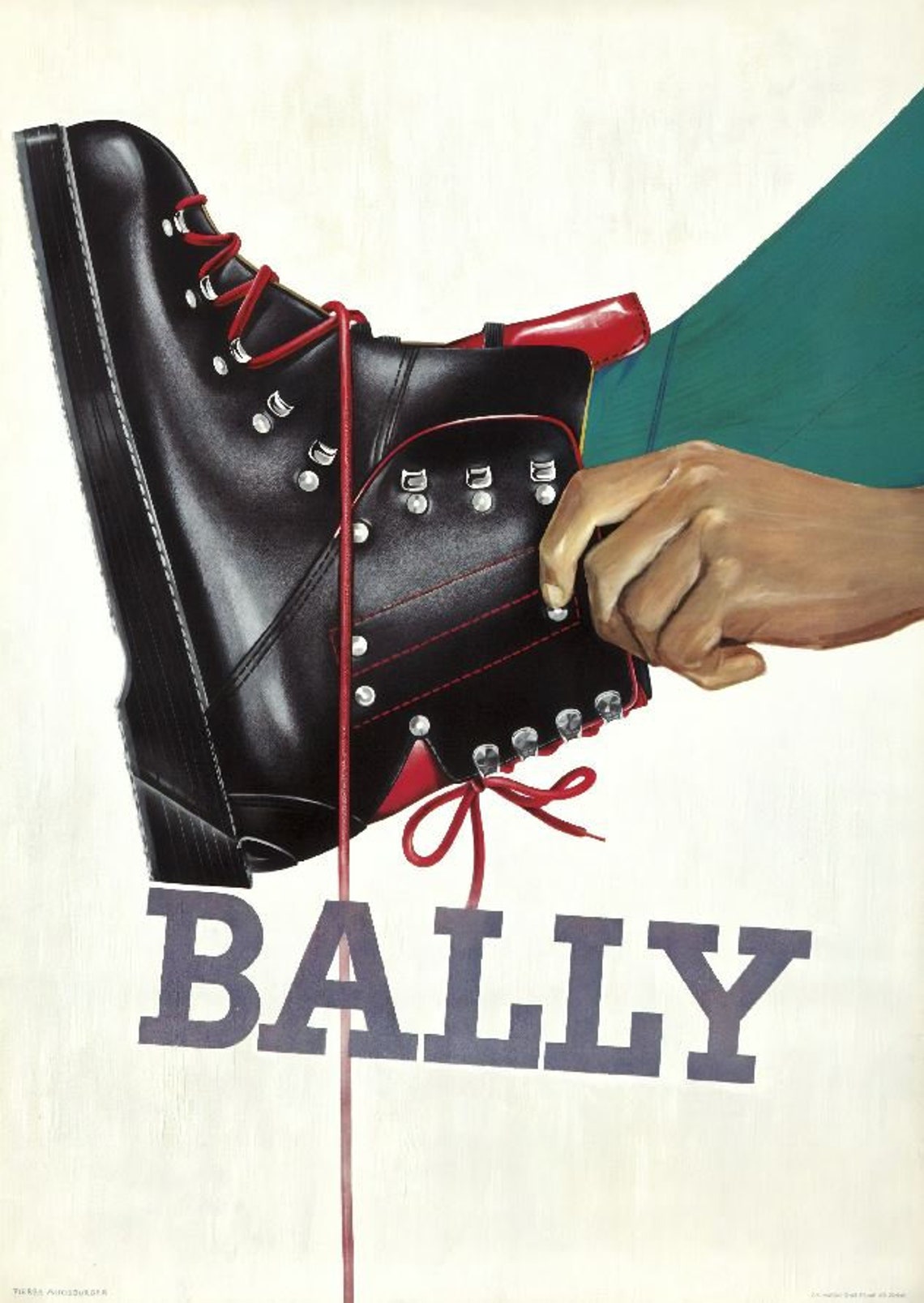 Vintage BALLY SKI BOOT Print Vintage Ski Art Ski Home | Etsy