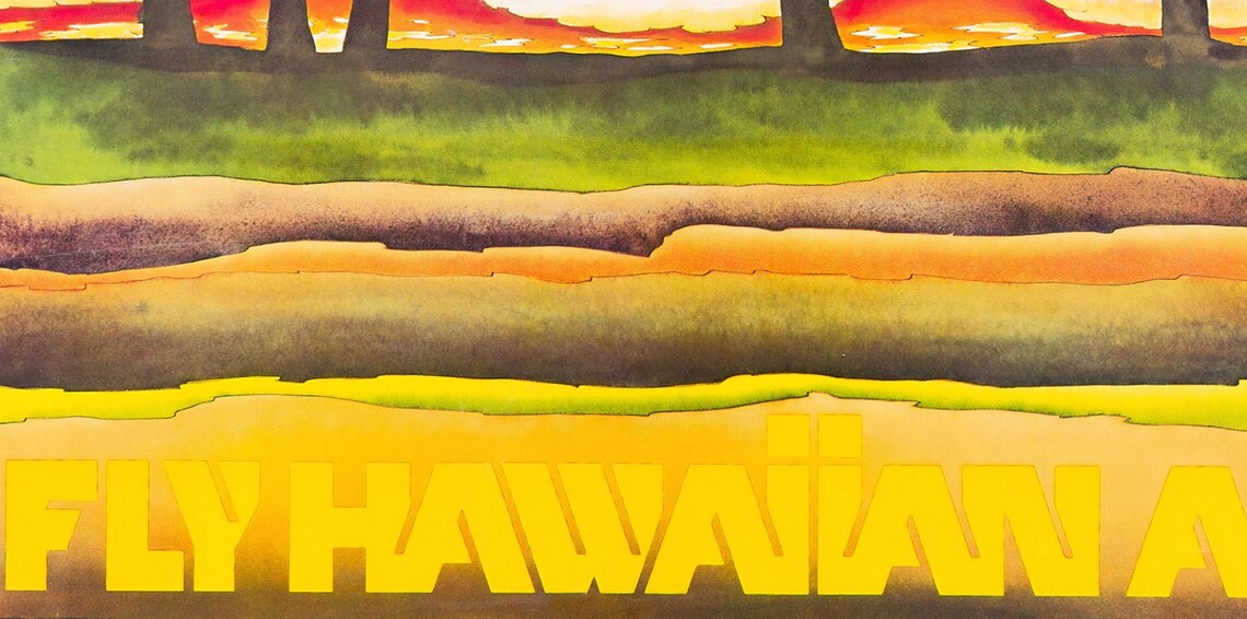 HAWAII TRAVEL POSTER Fly Hawaiian Airlines Vintage Travel - Etsy