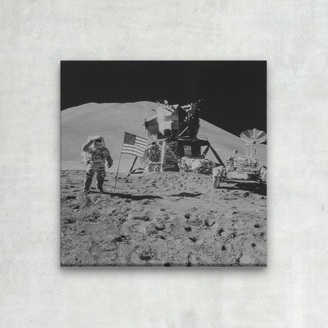 NASA Apollo 15 Moon Landing Photo Wrapped Canvas Classic Prints, Iconic ...