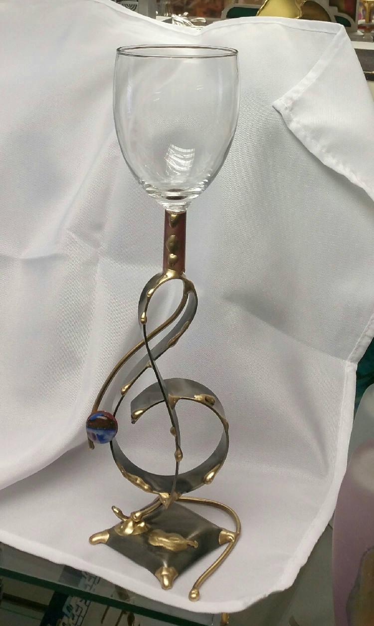 G-clef Music Themed Kiddush Cup, G Clef Wine Glass. G Clef Wine Goblet ...