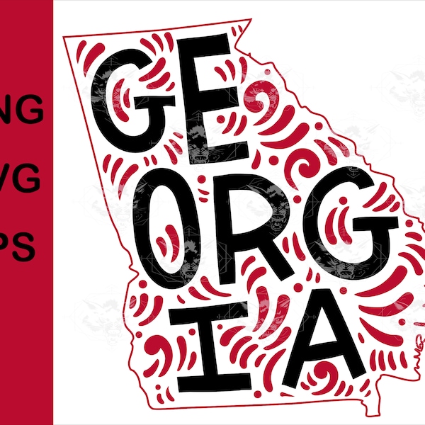 Map of Georgia Svg - Etsy