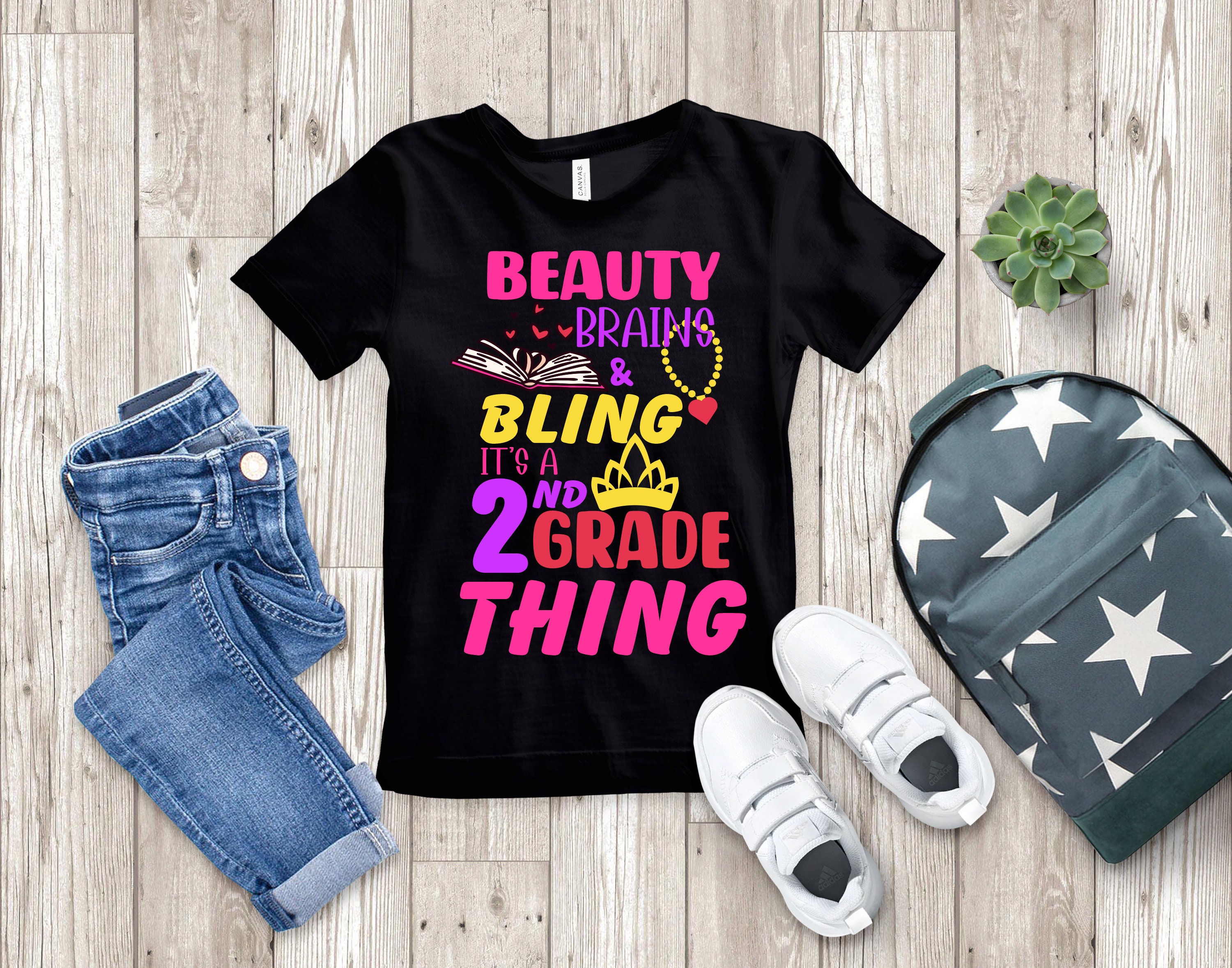 First Day of School Shirt Design, 2nd Grade Design, Beauty Brains ...