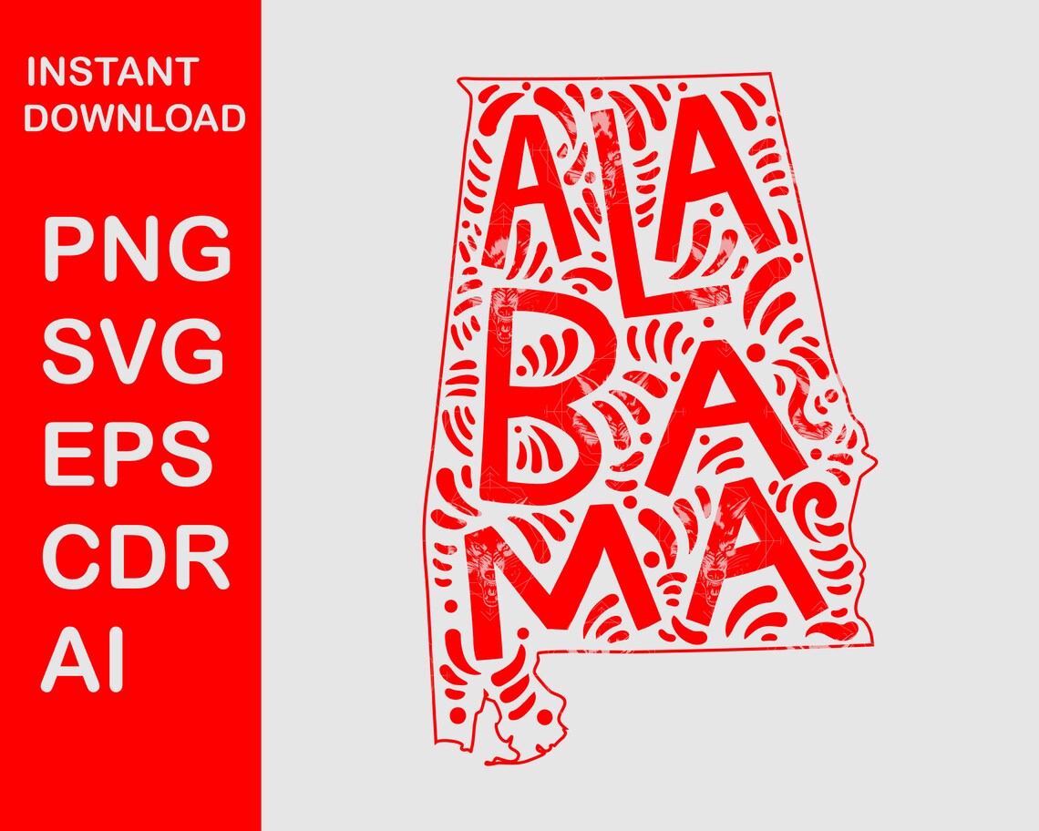 Alabama SVG Files, Alabama Cut File, United States of America Vector ...