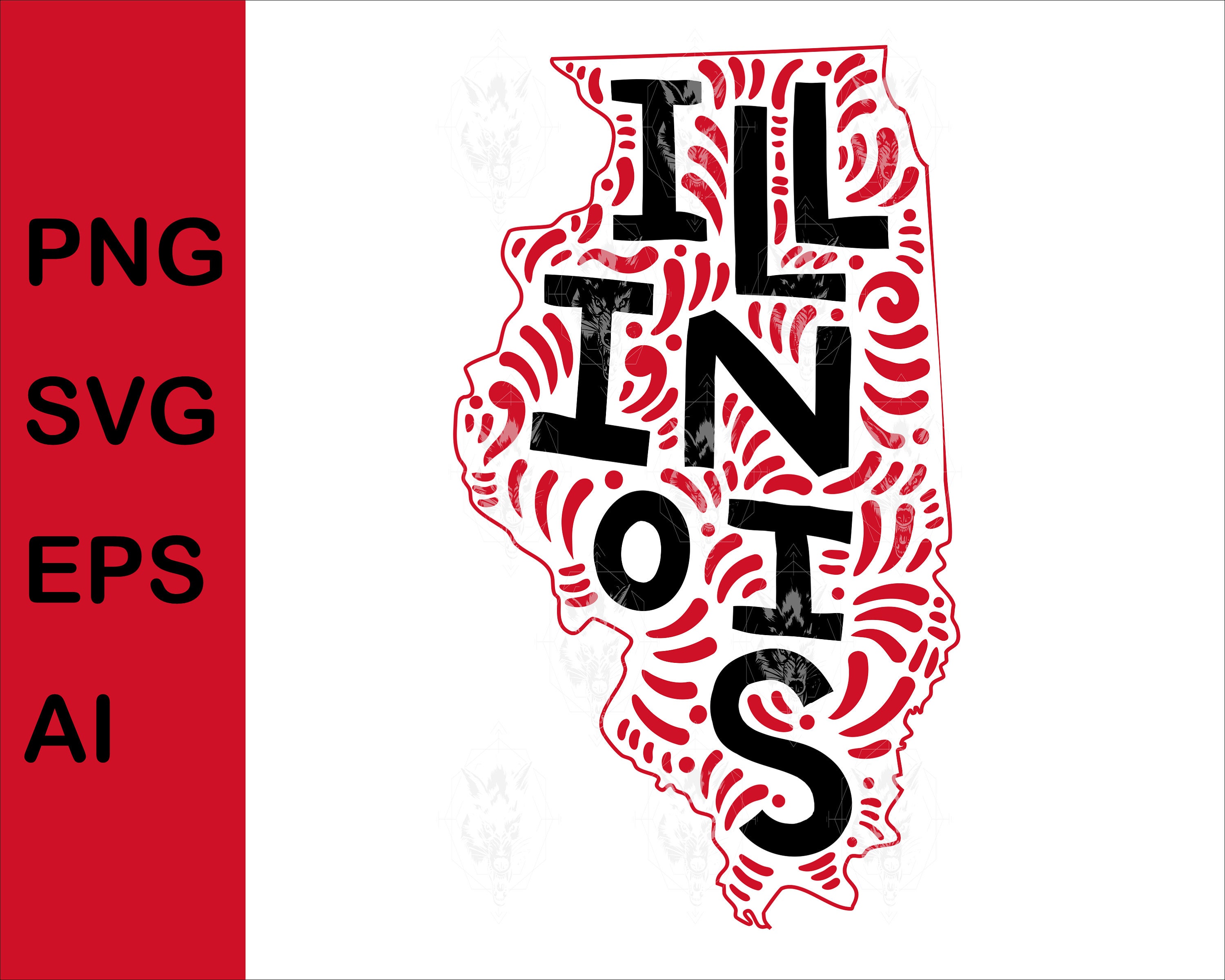 Illinois SVG Files Illinois Cut File United States of - Etsy