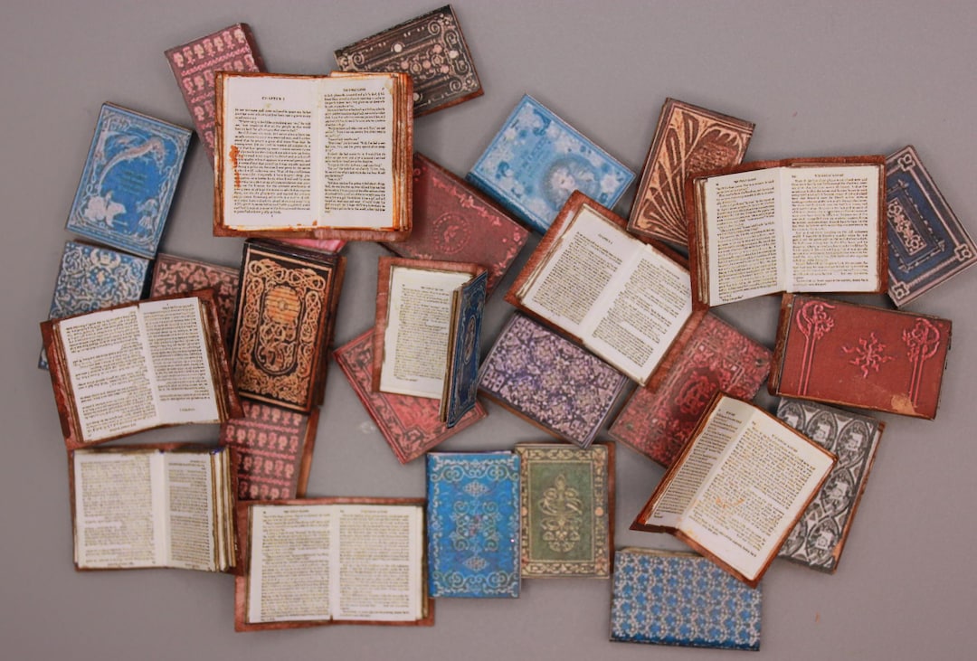 Miniature Vintage Books: 1/12 Scale Dollhouse Books, Set of 3 - Etsy UK