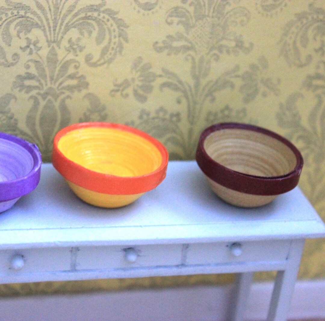 Miniature Bowls/ Quilled Paper Bowls/dolls House Decoration - Etsy