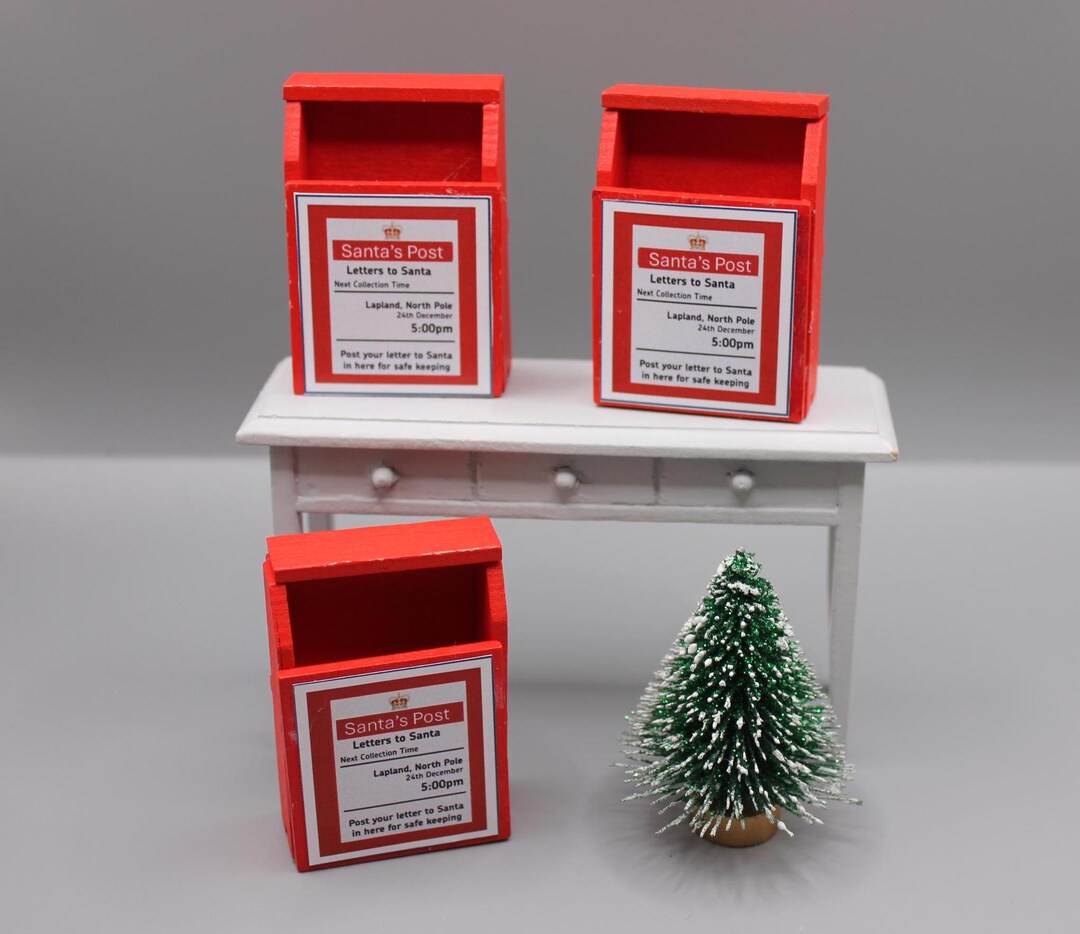 Miniature Santa's Post Box: 1/12 Scale Christmas Mailbox - Etsy