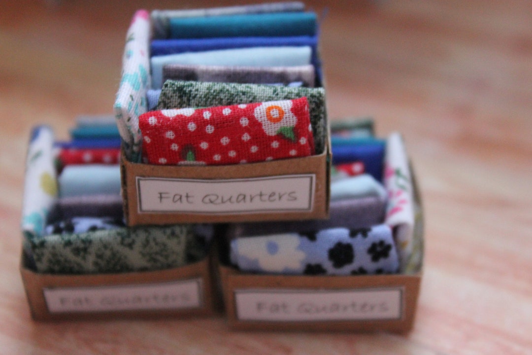 Fat Quarters in a Brown Card Labelled Box 1/12th Scale - Etsy