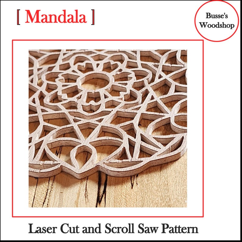 Intricate Mandala Scroll Saw Pattern | DIY Woodworking Template | Decorative Mandala Design ...