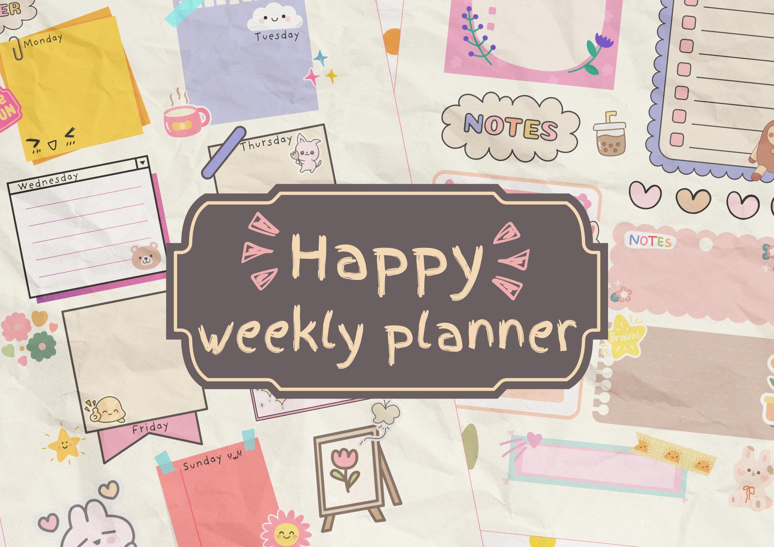 Playful Kids' Printable Weekly Planner, Fun Weekly Planner Printables ...
