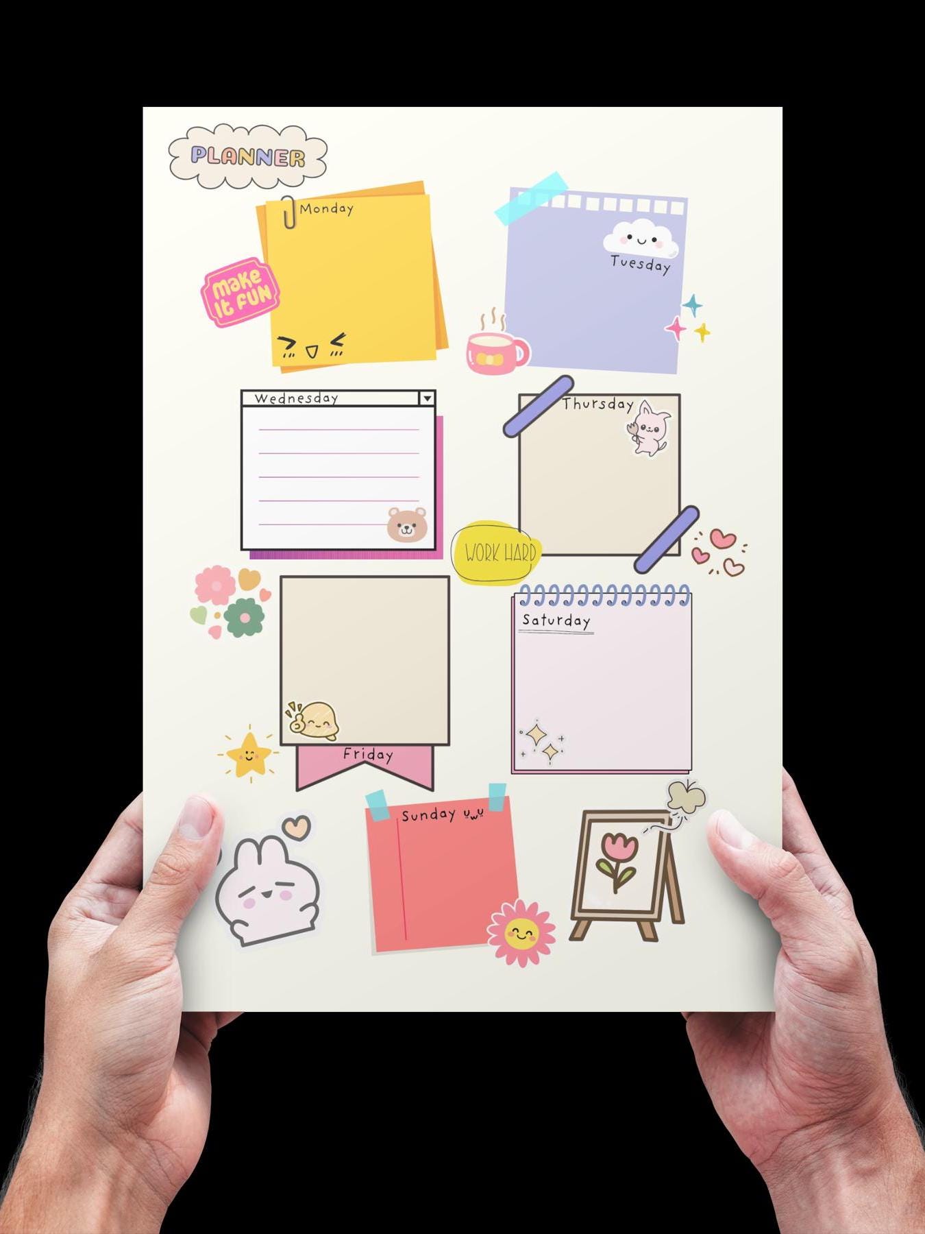Playful Kids' Printable Weekly Planner, Fun Weekly Planner Printables ...