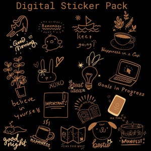 30 PNG Doodle Stickers Bundle - Digital Stickers for Goodnotes, Perfect ...