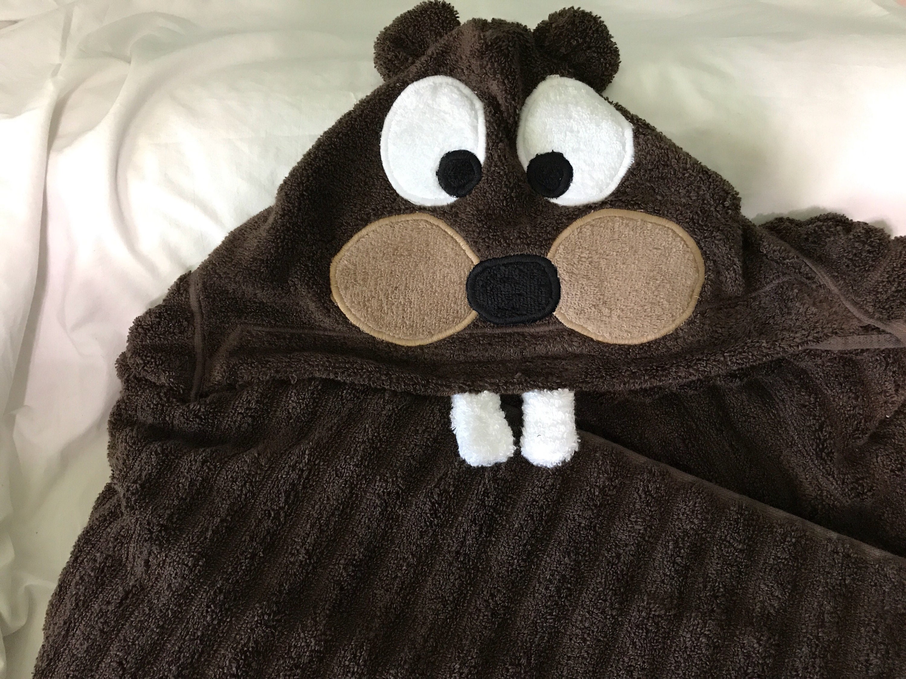 Beaver Hooded Towel - Etsy