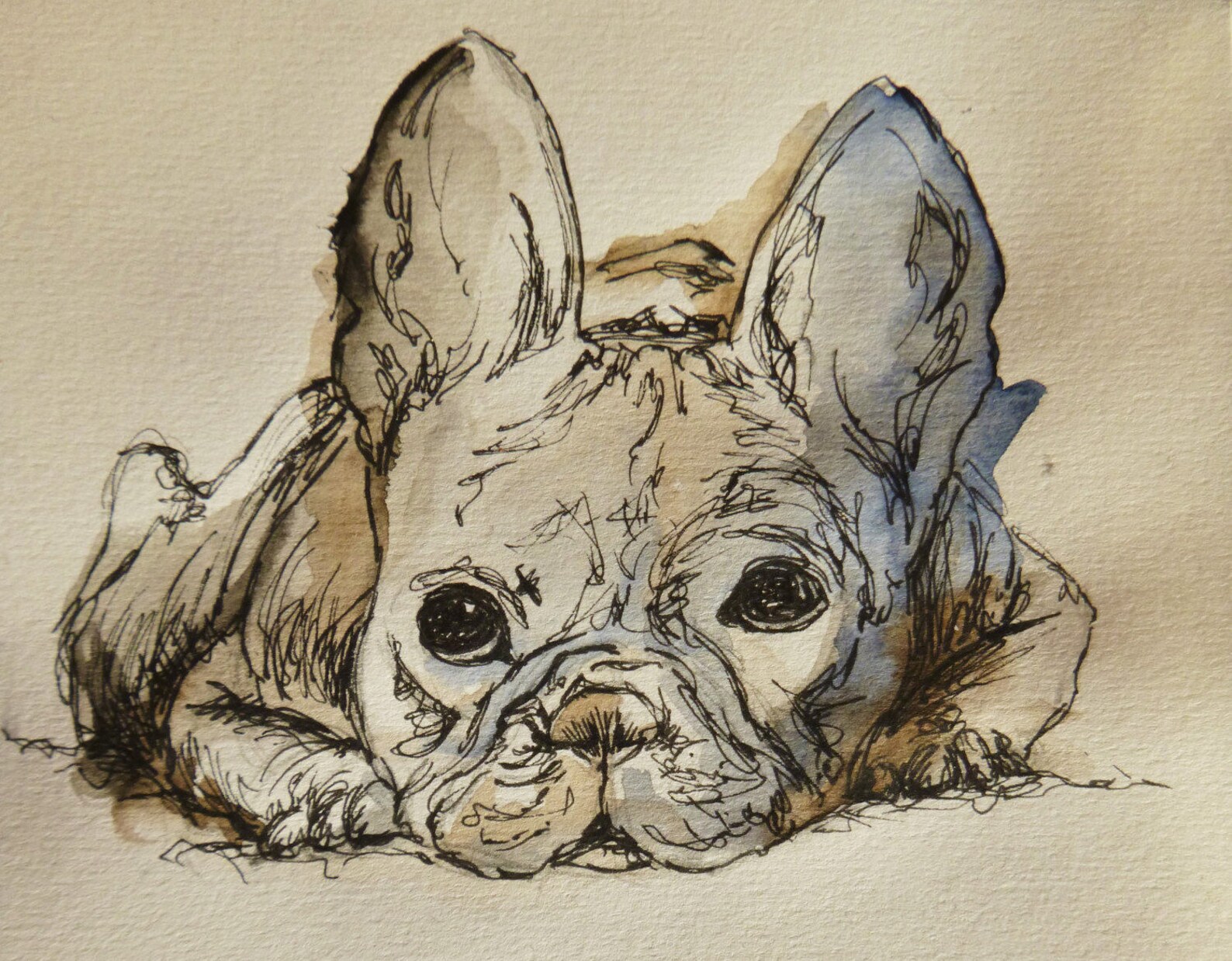 French Bulldog Art, Frenchie Painting, Watercolour Dog Picture ...