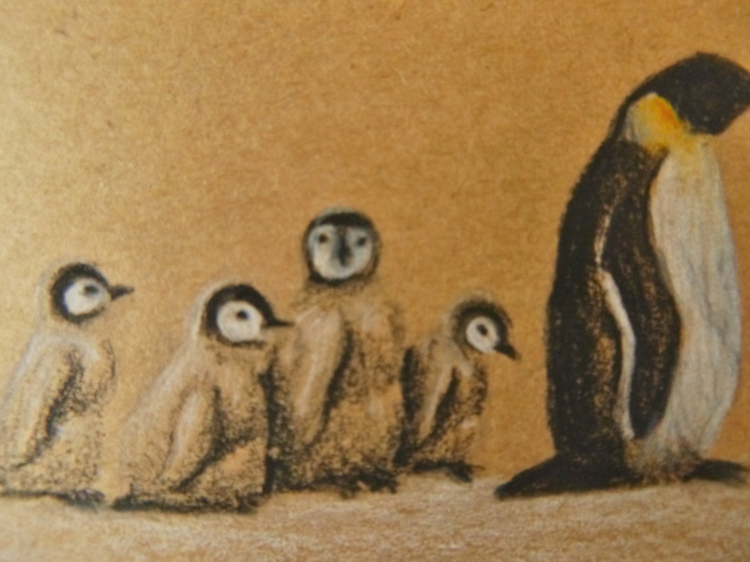 Penguin Hand Drawn Animal Card, for Christmas, Birthday, Note Cards ...