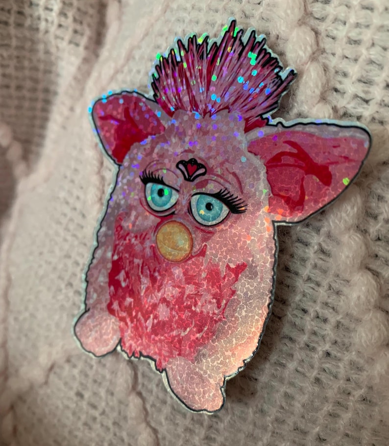 Just a FURBY Girl Vinyl Sticker ~ Holographic Sticker Water Resistant ...