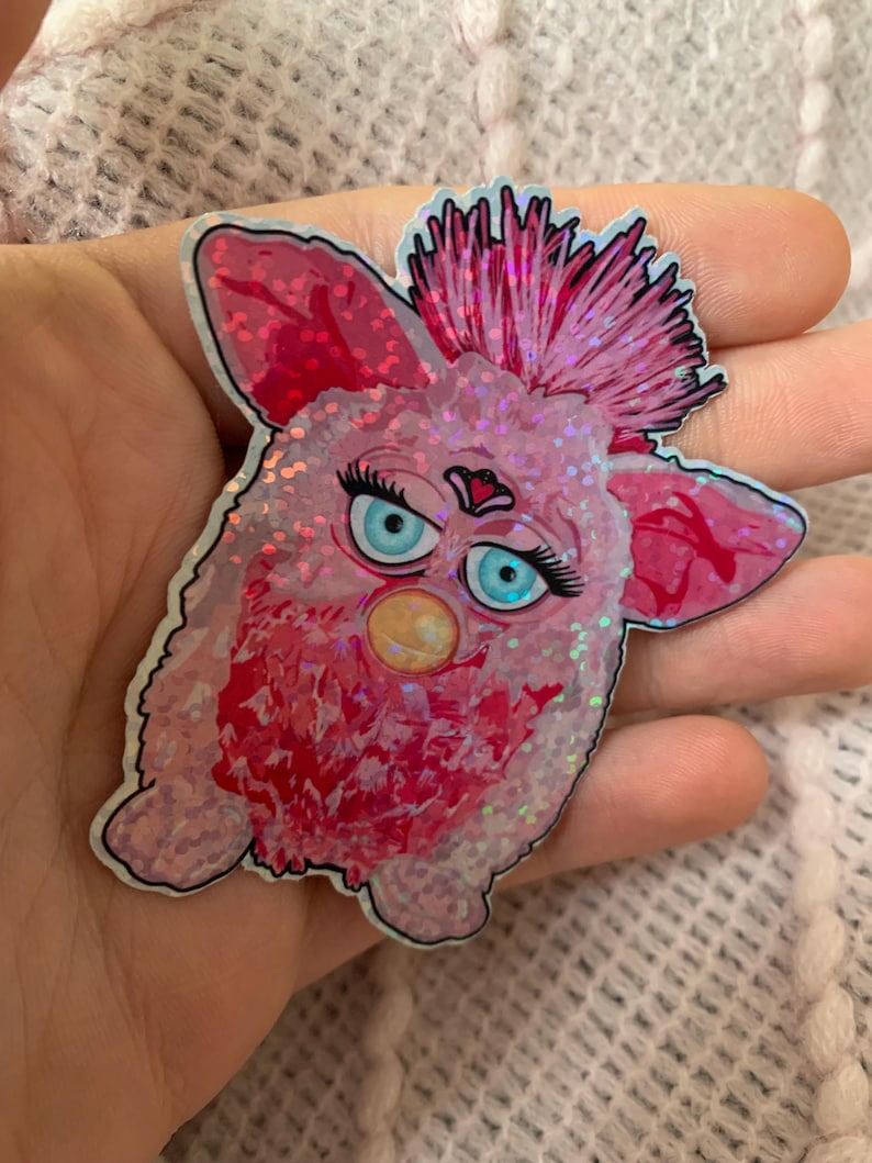Just a FURBY Girl Vinyl Sticker ~ Holographic Sticker Water Resistant ...