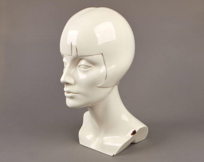 Vintage 1960-70s Life Size Mid Century Art Deco Style Shop Display Head ...