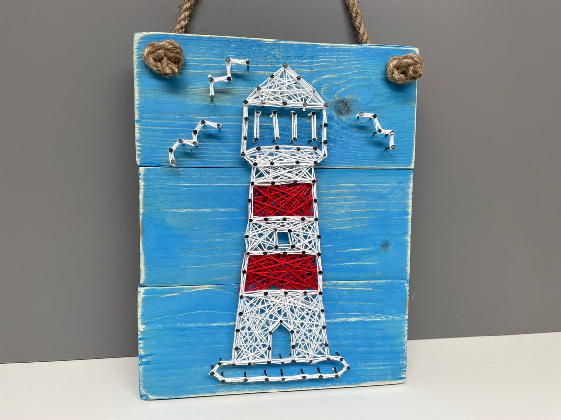 Lighthouse String Art Nautical Beach Seaside Pallet - Etsy