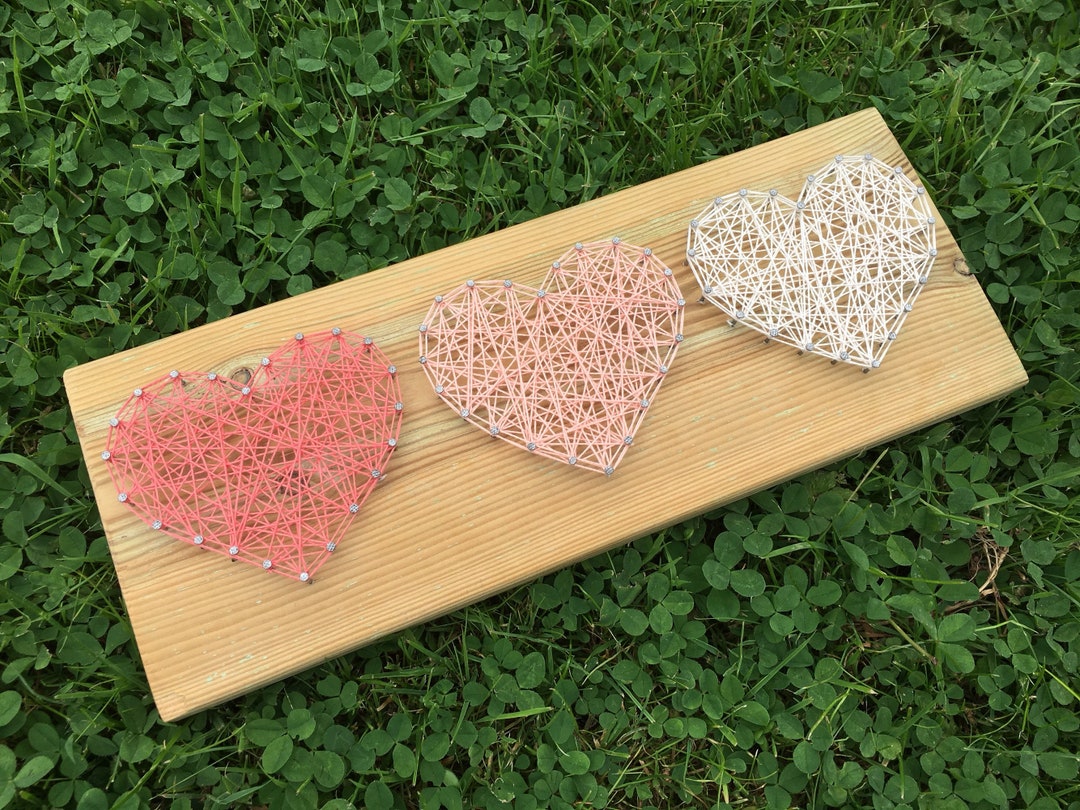 3 Hearts String Art Home Decor Gift. - Etsy