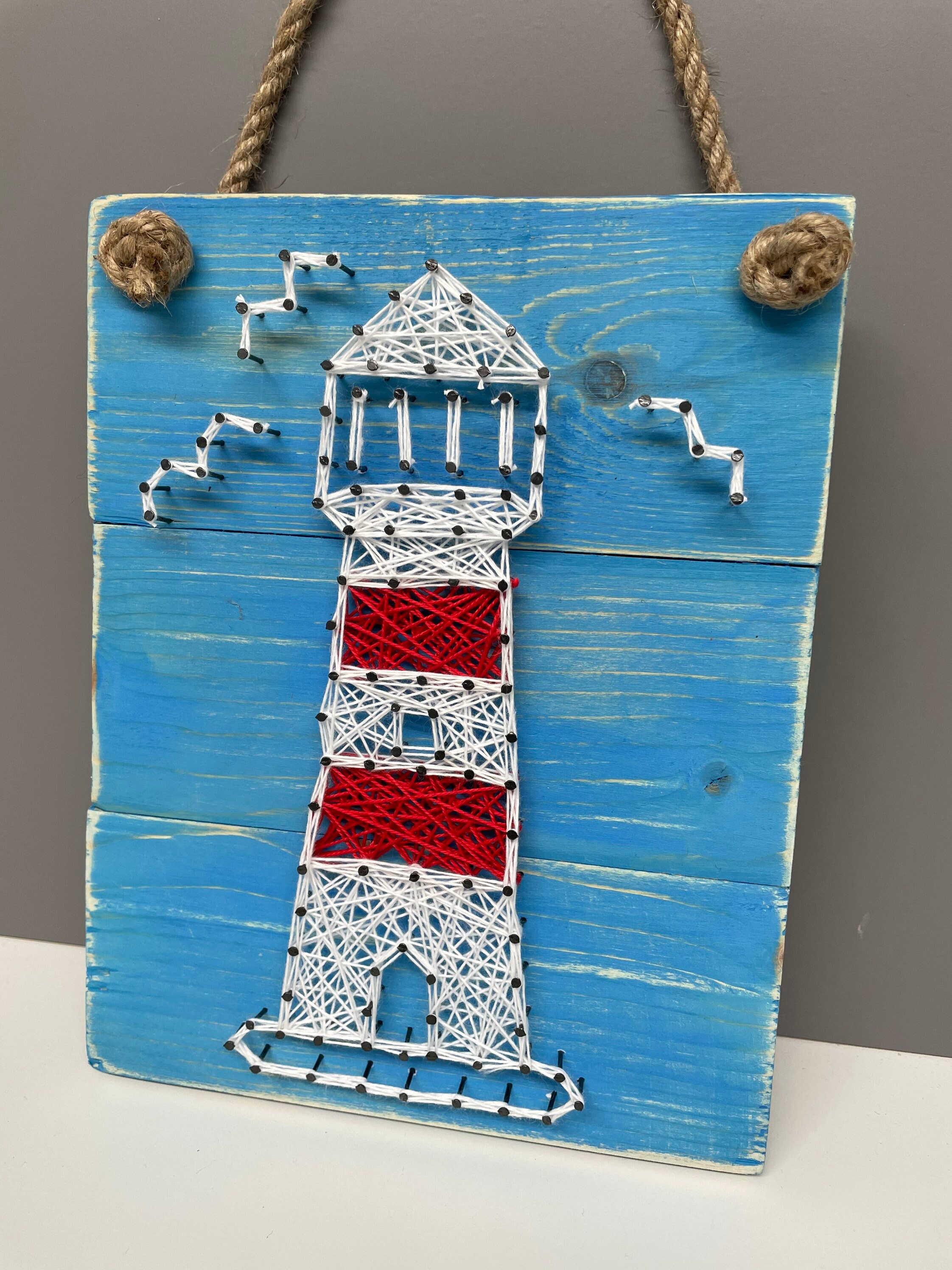 Lighthouse String Art Nautical Beach Seaside Pallet - Etsy