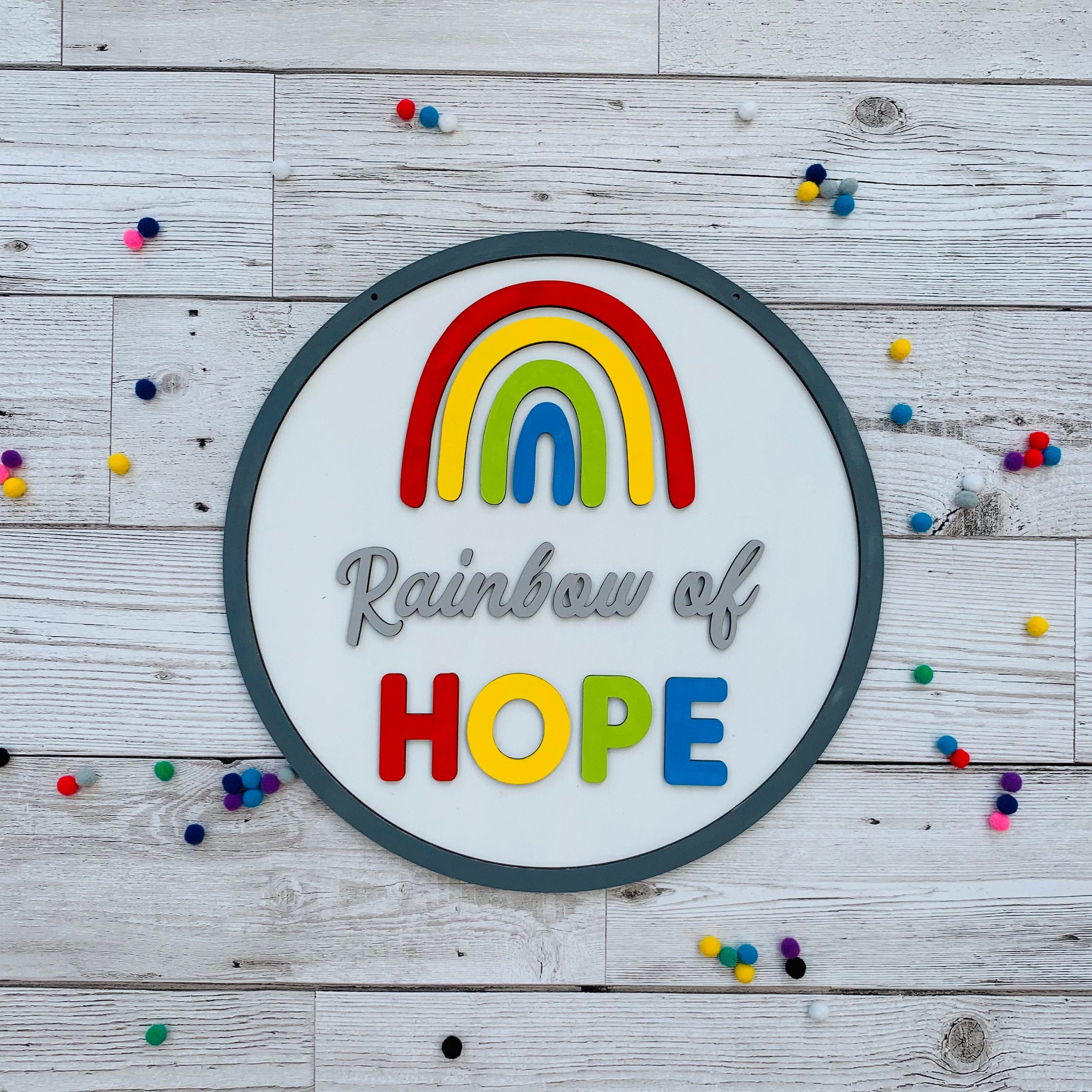Rainbow of Hope Rainbow sign wooden rainbow Nursery | Etsy