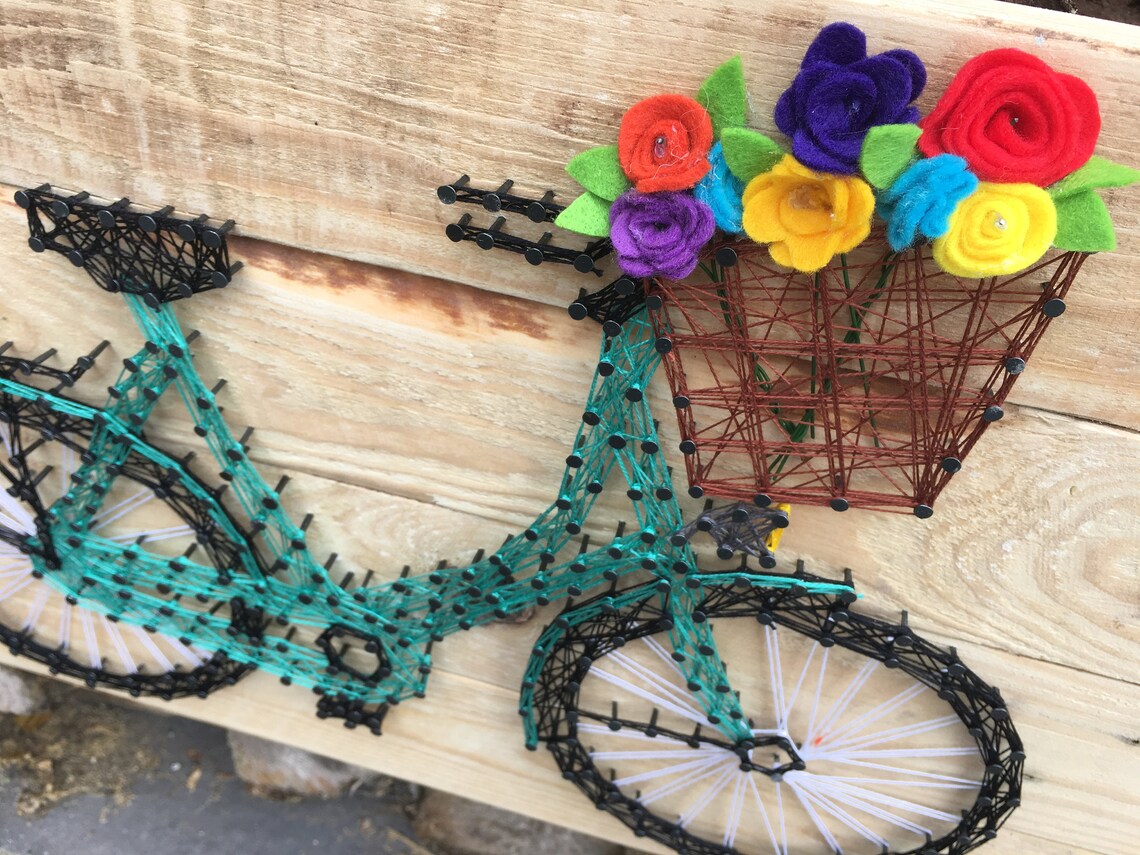 Bicycle String Art Handmade Personalised Wall Decor - Etsy