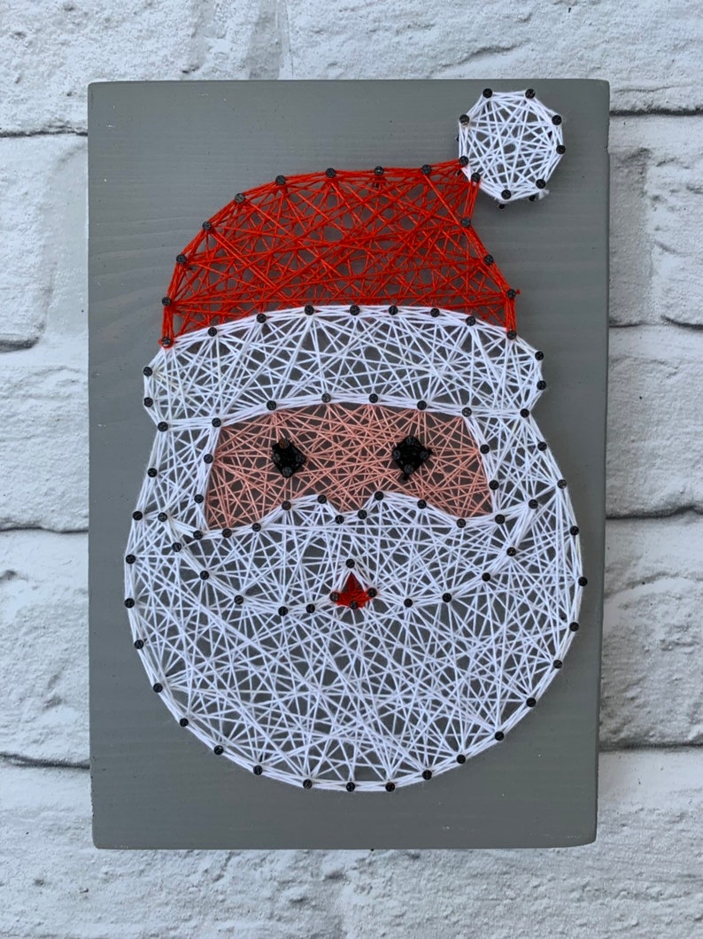 Santa Father Christmas String Art Christmas Decor Wooden - Etsy