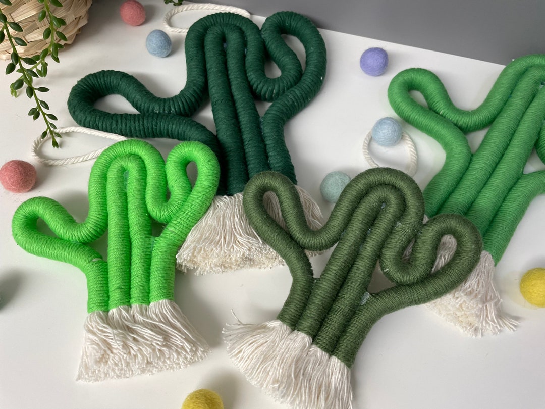 Macrame Cactus Rope Wall Hanging - Cactus Home Decor - Nursery Decor ...